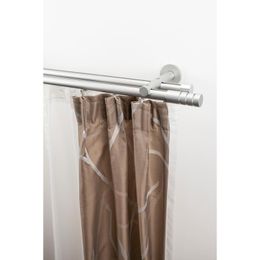 Garesa Gardinenstange &raquo;EASY&laquo; &Oslash; 20 mm 2 l&auml;ufig-l&auml;ufig Wunschma&szlig;l&auml;nge silber Aluminium B/L: 65cm x 290cm &Oslash; 20mm, 1 Stk., 2 l&auml;ufig