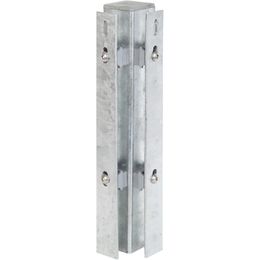 Alberts Eckpfosten 60x60 mm f&uuml;r Doppelstabmattenzaun, 225 cm, mit Flacheisen grau Stahl 225cm