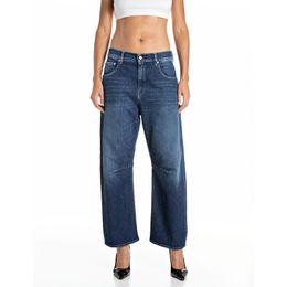 Replay Damen 5-Pocket-Jeans &raquo;JANIE&laquo; im Barrel Fit mit Abn&auml;hern blau 26, L&auml;nge 30