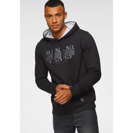 Bruno Banani Herren Kapuzensweatshirt, schmale Passform, bedrucktes Design, aus Baumwollmischung schwarz XL (56/58)