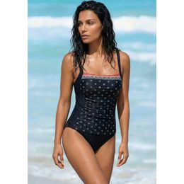 Lascana Damen Lascana Badeanzug &raquo;Kimer&laquo; mit modernem Print und Shaping-Effekt schwarz 50, Cup E