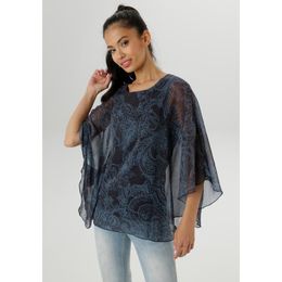 Aniston Selected Damen Aniston SELECTED Chiffonbluse im modischen Lagenlook schwarz 42