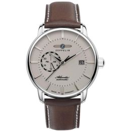 Zeppelin Herren Zeppelin Automatikuhr &raquo;Atlantic Automatic&laquo; Armbanduhr, Herrenuhr, Datum, Lederarmband, Made in Germany braun Einheitsgr&ouml;&szlig;e