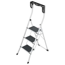 Hailo Trittleiter &raquo;ComfortLine&laquo; belastbar bis 150 kg wei&szlig; Kunststoff, Stahl B/H/L: 48cm x 133cm x 75cm
