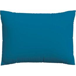 Schlafgut Kissenbezug &raquo;Premium Kissenbezug Woven Satin (1 St)&laquo; Ton-in-Ton Rei&szlig;verschluss, Fadendichte von 300tc, Uni, OEKO Tex blau Mako-Satin, Obermaterial: 