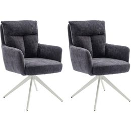 Home Affaire Esszimmerstuhl &raquo;Monaco&laquo; (Set) 2 Stk.verschiedene Gestelle w&auml;hlbar, Belastbar bis 120 Kg grau Boucle B/H/T: 59cm x 92,5cm x 67,5cm, 2 Stk.