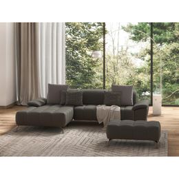 Sit & More sit&more Ecksofa &raquo;Cool L-Form&laquo; wahlweise mit Kopfteilverstellung und Vorziehsitz, motorisch braun B/H/T: 290cm x 79cm x 185cm, Luxus-Microfaser 
