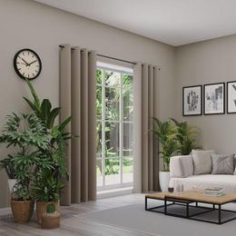 Neutex for you! Verdunkelungsvorhang &raquo;INSULA&laquo; &Ouml;sen 1 Stk. tlg. Uni-Dimout f&uuml;r starke Verdunklung, nach Ma&szlig; braun Polyester 275cm, &Ouml;sen, 140cm
