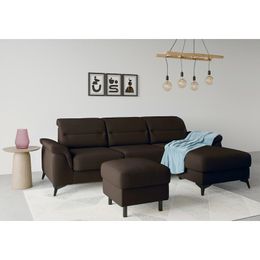 Sit & More sit&more Ecksofa &raquo;Sinatra L-Form&laquo; mit Recamiere, optional mit Kopfteilverstellung und Armteilfunktion braun 100% Polyester B/H/T: 258cm x 85cm x 170cm