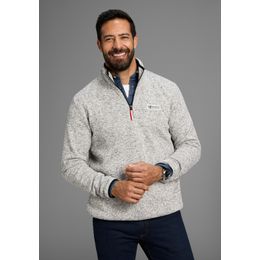 MAN'S WORLD MAN'S WORLD Herren Fleecepullover, grau, Gr. S, meliert, Fleece, Obermaterial: 100% Polyester, Sweatshirts, mit hoch geschlossenem Ausschnitt,