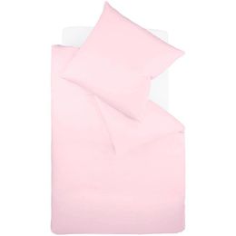 Fleuresse Bettw&auml;sche &raquo;Colours in 135x200, 155x220 oder 200x200 cm&laquo; 2 Stk. Bettw&auml;sche aus 100% Baumwolle, uni, mit Rei&szlig;verschluss rosa Mako-Satin, 