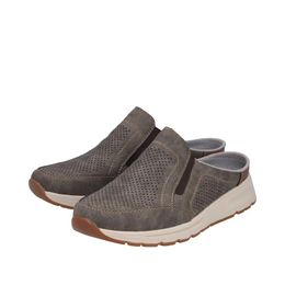 Rieker Herren Clog Sommerschuh, Hausschuh mit seitlichen Stretcheins&auml;tzen grau 43