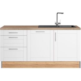 OPTIFIT K&uuml;che &raquo;Ahus&laquo; 180 cm breit, wahlw.mit E-Ger&auml;ten, Soft Close Funktion, MDF Fronten wei&szlig; B/H/T: 180cm x 90,8cm x 60cm,mit E-Ger&auml;ten