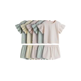 The Set Schlafanzug M&auml;dchen Gr&ouml;&szlig;e 104 creme / hellgelb / hellgr&uuml;n / ros&eacute;