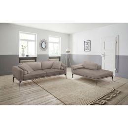 Egoitaliano Polstergarnitur &raquo;Masu, Design trifft sensationellen Sitzkomfort&laquo; Set besteht aus 2,5-Sitzer, freistehende Ottomane und 3 Rollkissen beige B/H/T: 95cm 