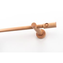 Garesa Gardinenstange &raquo;PANDRI&laquo; &Oslash; 20 mm 1 l&auml;ufig-l&auml;ufig Wunschma&szlig;l&auml;nge Vorhanggarnitur, verl&auml;ngerbar, gerader Knopf mit Ausschnitt rot Holzwerkstoff B/