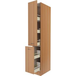 Flex-Well Apothekerschrank &raquo;Nano&laquo; (B x H x T) 30 x 200 x 57 cm, mit 5 Ablagen braun Holzwerkstoff Buche Nachbildung, B/H/T: 30cm x 200cm x 57,1cm