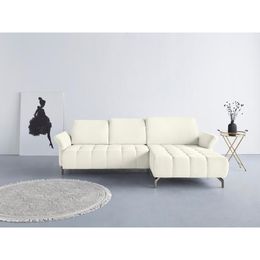 OTTO home Ecksofa &raquo;Fresh L-Form&laquo; Federkern, wahlweise Kopfteilverstellung und motorischer Vorziehsitz wei&szlig; 98% Polyester 2% Polyamid B/H/T: 281cm x 