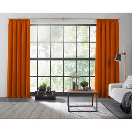 WIRTH Vorhang &raquo;Dim out&laquo; Kr&auml;uselband 1 Stk. tlg. nach Ma&szlig; orange Polyester 265cm, Kr&auml;uselband, 142cm