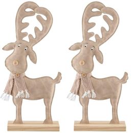 Creativ home Dekoobjekt &raquo;Hirschfigur&laquo; mit Strick-Schal-Applikation B/H/T: 17cm x 38cm x 5,5cm