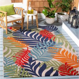 Sanat Teppich &raquo;Floral Outdoor, auch als L&auml;ufer und Rund&laquo; rechteckig 6 mm H&ouml;he In- und Outdoor geeignet, florales Design, Balkon, Terasse bunt Kunstfaser B :