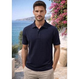 MAN'S WORLD Man's World Herren Poloshirt Kurzarm, lockere Passform, unifarben blau 72/74 (5XL)