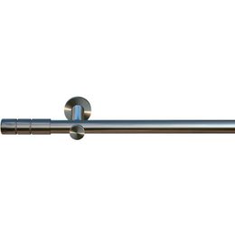 Indeko Gardinenstange &raquo;Hamburg&laquo; &Oslash; 20 mm 1 l&auml;ufig-l&auml;ufig Wunschma&szlig;l&auml;nge Komplett-Set inkl. Montagematerial silber Metall B/L: 340cm &Oslash; 20mm, 1 Stk., 1 