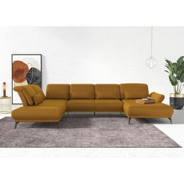 Sit & More sit&more Wohnlandschaft &raquo;Coco U-Form&laquo; Sitztiefen-, Arm- und Kopfteilverstellung, Cord-Bezug, Fu&szlig;h&ouml;he 15 cm gelb 100% Polyester B/H/T: 382cm x 88cm x 