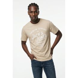 Jack & Jones Jack & Jones Herren T-Shirt &raquo;JPRBLUZANE SS TEE FST&laquo; mit Logo Schriftzug beige S