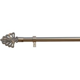 Indeko Gardinenstange &raquo;Modena&laquo; &Oslash; 16 mm 1 l&auml;ufig-l&auml;ufig Wunschma&szlig;l&auml;nge silber Eisen B/L: 360cm &Oslash; 16mm, 1 Stk., 1 l&auml;ufig