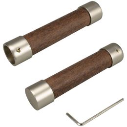 Liedeco Gardinenstangen-Endst&uuml;ck &raquo;Baton&laquo; f&uuml;r Gardinenstangen &Oslash; 16 mm braun 2 Stk.