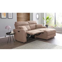 OTTO home Ecksofa &raquo;JENNA L-Form, 209cm - OTTO. Verl&auml;ssliche Qualit&auml;t.&laquo; manuelle o. elektrische Relaxfunktion, USB A/C, Struktur fein. grau Webstoff 