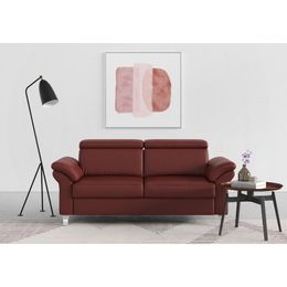 Sit & More sit&more 2,5-Sitzer &raquo;Arngast&laquo; inklusive Federkern und Kopfteilverstellung rot B/H/T: 186cm x 84cm x 93cm, NaturLEDER , R&uuml;cken echtes Leder