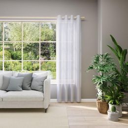 Neutex for you! Vorhang nach Ma&szlig; &raquo;EVA&laquo; &Ouml;sen 1 Stk. tlg. Uni-Voile mit elegantem Glanz wei&szlig; Obermaterial: 100% Polyester 260cm, &Ouml;sen, 1.000cm