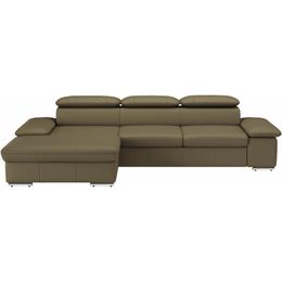 Sit & More sit&more Ecksofa &raquo;Valantine L-Form, B: 286 cm&laquo; mit Arm- & Kopfteilverstellung, optional mit Schlaffunktion gr&uuml;n NaturLEDER B/H/T: 286cm x 73cm x 174cm