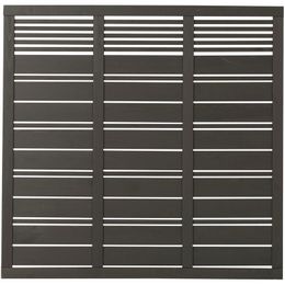 Plus Sichtschutzelement &raquo;Silence&laquo; H&ouml;he: 170 cm, Gesamtl&auml;nge: 5,64 bis 13,04 m, zum Aufschrauben grau Massivholz, Stahl H/L: 170cm x 11,19m, Pfosten: 7