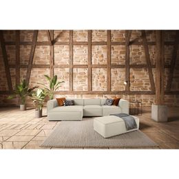 W.Schillig Ecksofa &raquo;around-the-block Mega Sofa, viel Platz und hoher Sitzkomfort, L-Form&laquo; mit eleganter Biese, mit Federkern, Breite 341 cm grau 