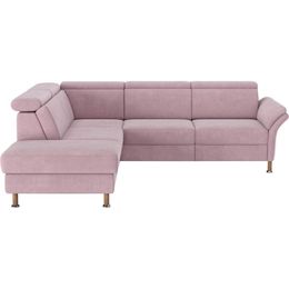 OTTO home Ecksofa &raquo;Calypso L-Form&laquo; mit Relaxfunktion motorisch im Sofa 2,5- Sitzer rosa 100% Polyester B/H/T: 259cm x 85cm x 227cm, Struktur, Ottomane