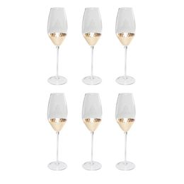 KARE Glas &raquo;Gobi&laquo; Rotwein-, Sekt- oder Wasserglas gold Glas 27cm, 330ml, 6
