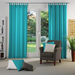 WIRTH Vorhang &raquo;Dim out&laquo; Schlaufen 1 Stk. tlg. nach Ma&szlig; blau Polyester 195cm, Schlaufen, 142cm