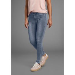 Arizona Damen Skinny-fit-Jeans &raquo;Ultra Stretch&laquo; extra-eng geschnittene Beinform, modische Used-Waschung blau 44, N-Gr