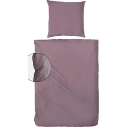 Primera Bettw&auml;sche &raquo; Stone-Washed Flanell&laquo; 2 Stk. Bettw&auml;sche aus samtig weicher angerauter Baumwolle, ab Gr. 135x200 cm lila Flanell, Obermaterial: 100% 