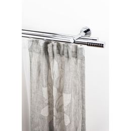 Garesa Gardinenstange &raquo;EASY&laquo; &Oslash; 20 mm 2 l&auml;ufig-l&auml;ufig Wunschma&szlig;l&auml;nge grau Aluminium B/L: 65cm x 120cm &Oslash; 20mm, 1 Stk., 2 l&auml;ufig