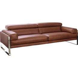 Calia italia 2,5-Sitzer &raquo;Romeo, Designsofa der Extraklasse mit tollem Sitzkomfort&laquo; Designkufenfu&szlig; und hochwertigem Lederbezug braun AnilinLEDER Karma 