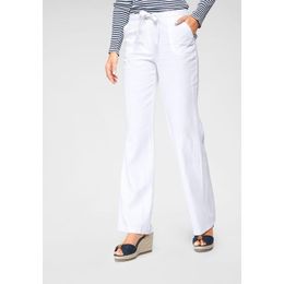 Aniston Casual Damen Aniston CASUAL Leinenhose mit Bindeband wei&szlig; 50, N-Gr
