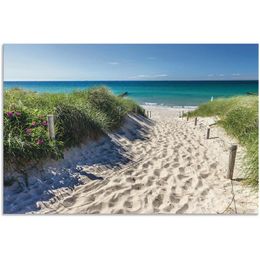 Artland Wandbild &raquo;Weg zum Strand an der Ostsee&laquo; Strandbilder 1 Stk. tlg. als Alubild, Leinwandbild, Poster in verschied. Gr&ouml;&szlig;en blau B/H/T: 120cm x 80cm, Alu-