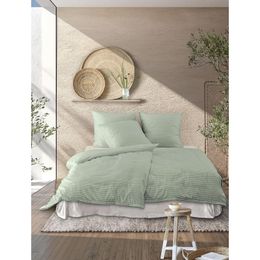 Irisette Bettw&auml;sche &raquo;Tokio 8607&laquo; 2 Stk. seidiger Glanz, besonders weich und hautschmeichelnd gr&uuml;n Mako-Satin, Obermaterial: 100% Baumwolle B/L: 140cm x 200cm, 