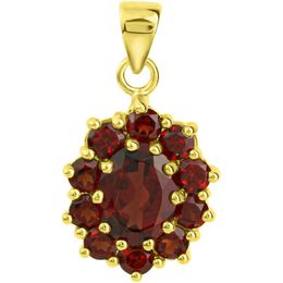 Firetti Damen Kettenanh&auml;nger &raquo;Schmuck Geschenk Silber 925 Halsschmuck Anh&auml;nger Blume&laquo; mit Granat gold Silber 925 (Sterlingsilber), 2,1 g