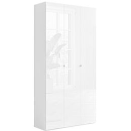 OTTO home Schuhschrank &raquo;SMILE Breite 95 cm, H&ouml;he 184 cm, Schuhregal mit 7 Ebenen,&laquo; Schuhkommode in Weiss Hochglanz Lack wei&szlig; wei&szlig;, B/H/T: 95cm x 184cm