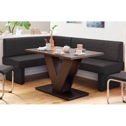 Home Affaire Eckbank &raquo;Nils&laquo; Sitz und R&uuml;cken gepolstert, verschiedene Qualit&auml;ten schwarz Holzwerkstoff, Massivholz, Polyester B/H/T: 202cm x 89cm x 